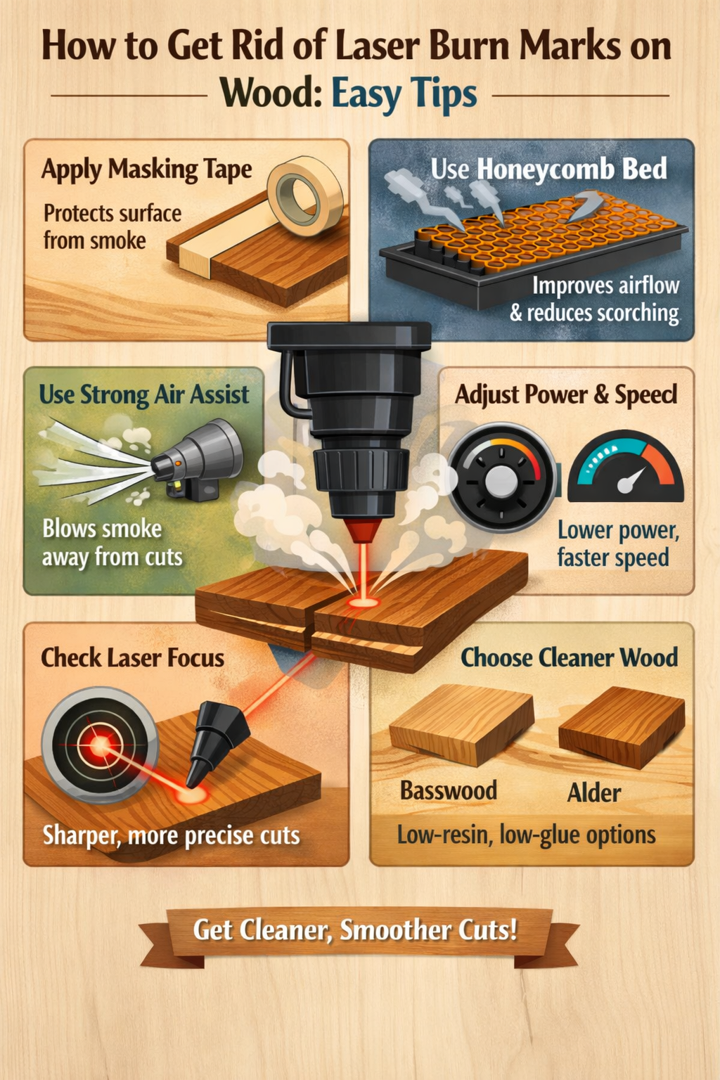 How to Get Rid of Laser Burn Marks | CO2 Laser Cutting Guide